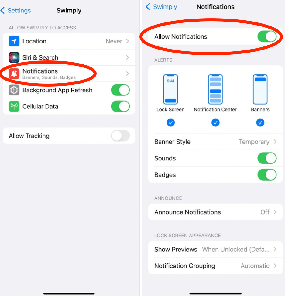 Account Settings – Swimply